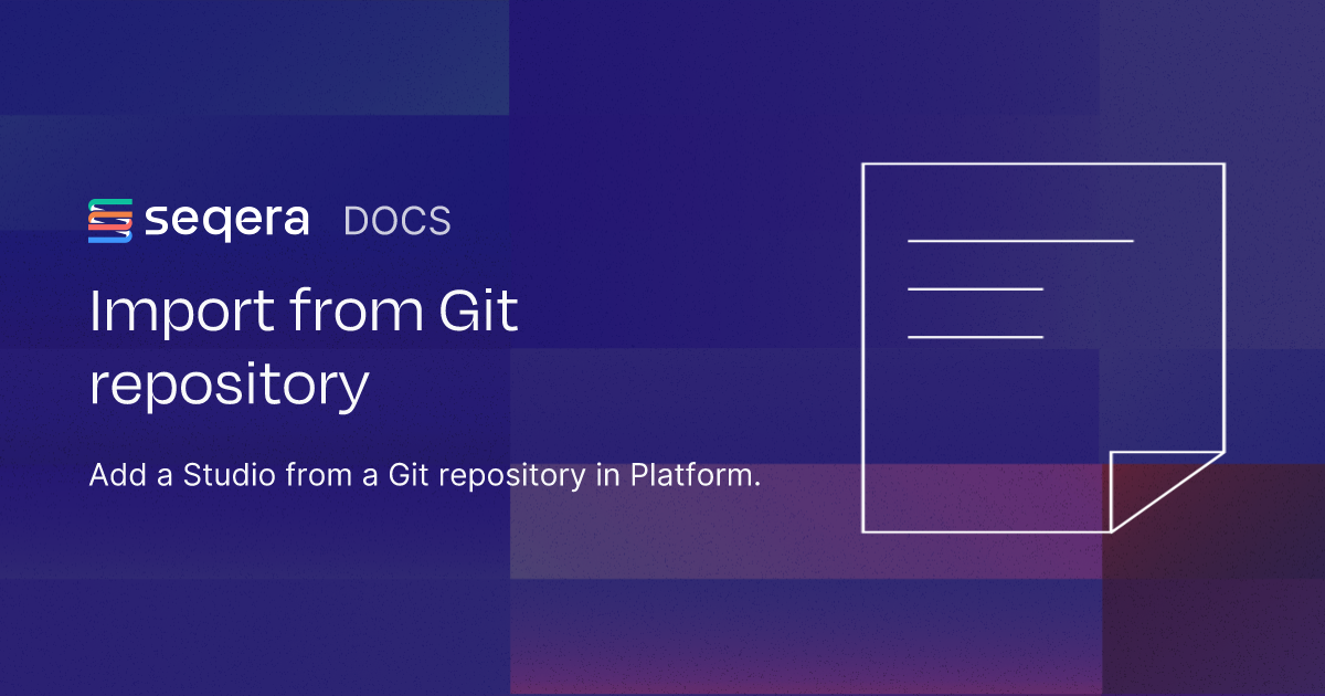Import from Git repository | Seqera Docs