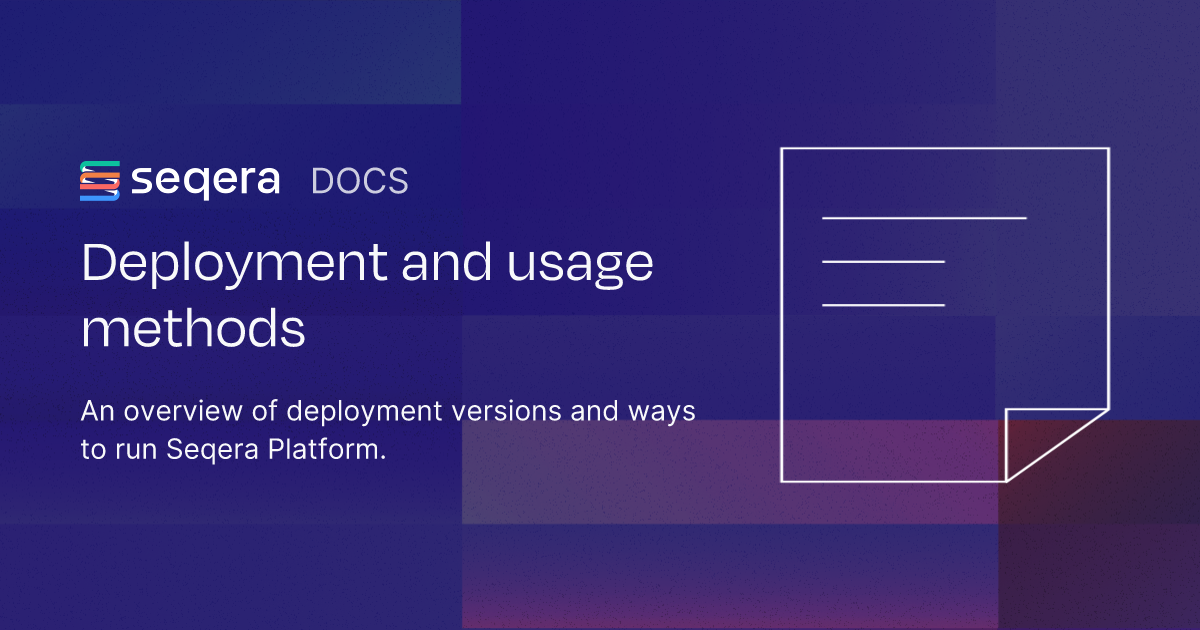 Deployment and usage methods | Seqera Docs
