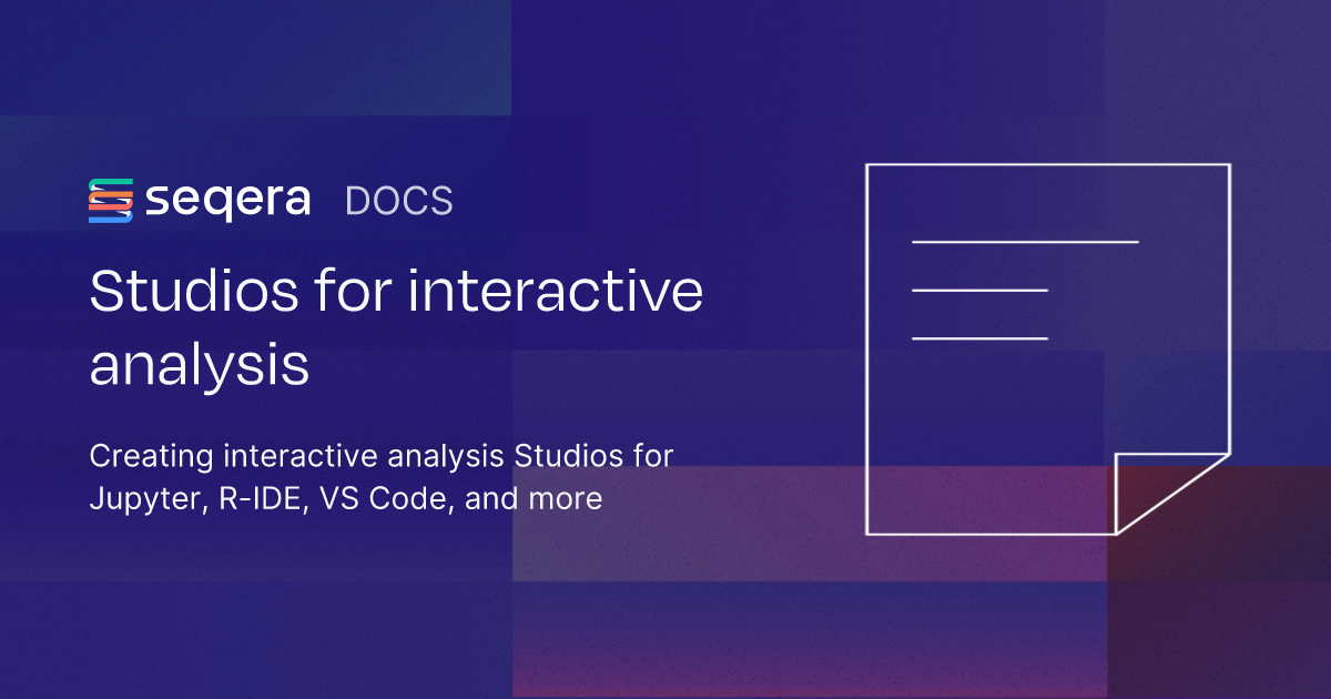 Studios for interactive analysis | Seqera Docs