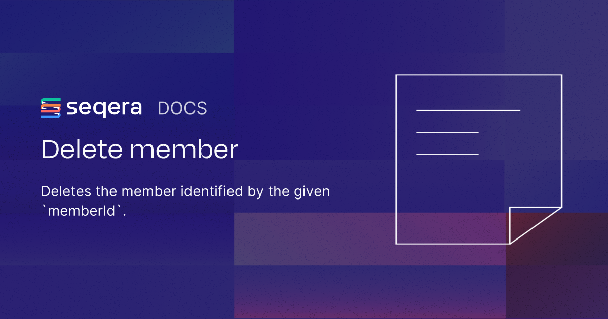 Delete member | Seqera Docs