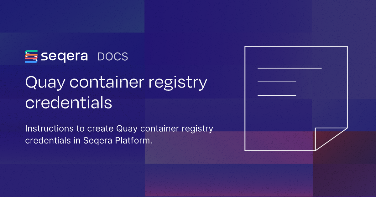 Quay container registry credentials | Seqera Docs