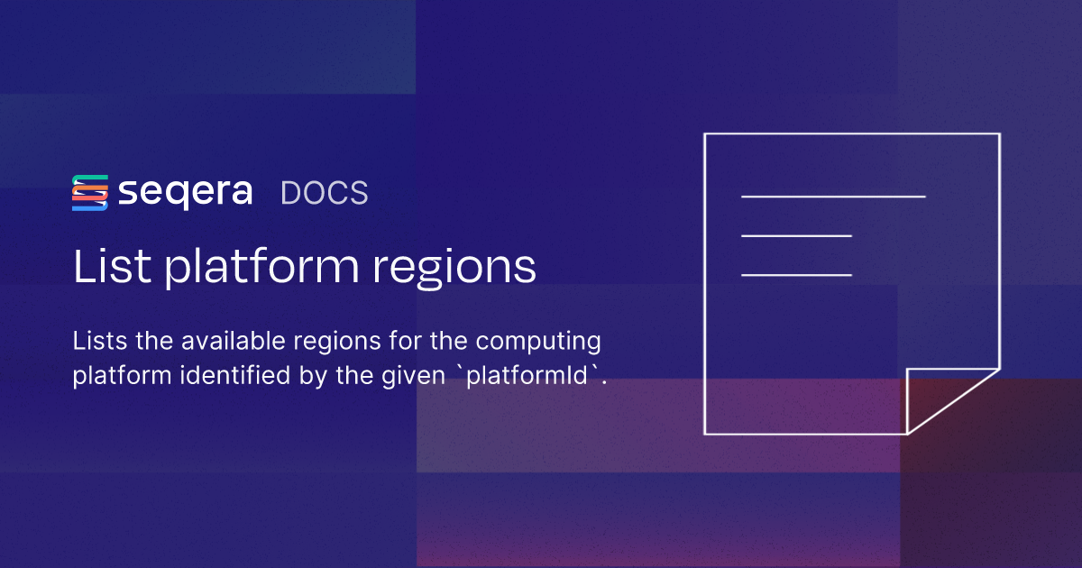 List platform regions | Seqera Docs