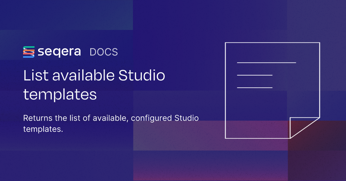 List available Studio templates | Seqera Docs