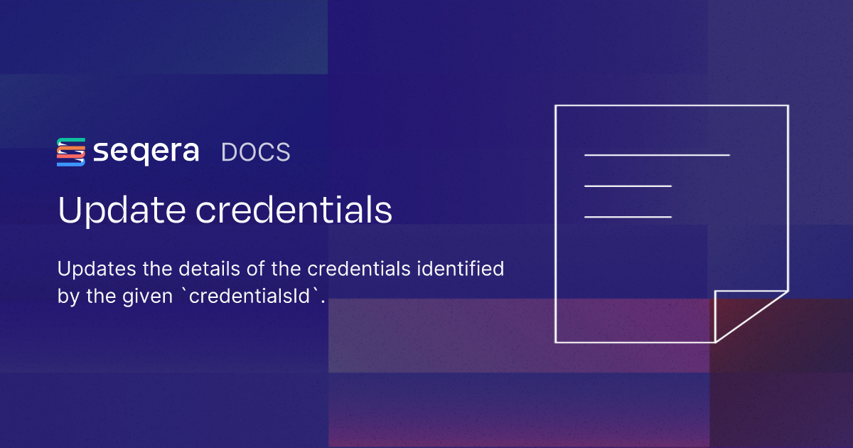Update credentials | Seqera Docs
